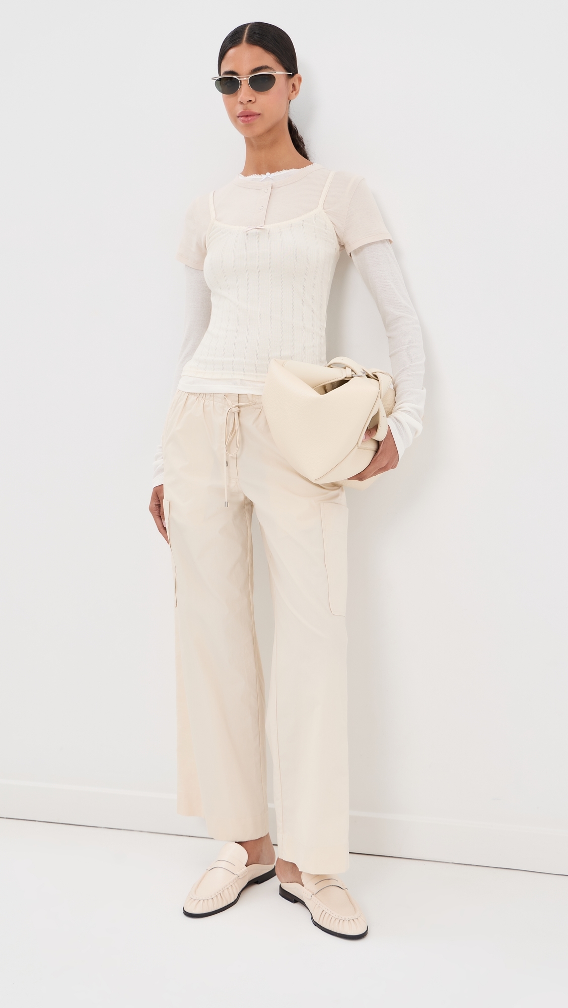 ACNE STUDIOS Acne Studios Long Sleeve Layered T-shirt with Bow Detail
